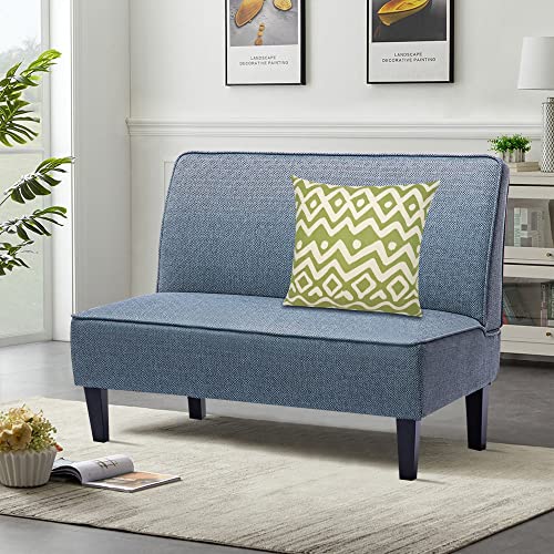 Aklaus Small Loveseat for Small Space,Armless Loveseat,Dining Bench with Back,Upholstered Dining Bench Banquettes Loveseat for Living Room, Prints