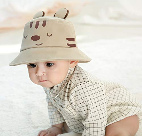 Baby Sun Hat Adjustable,Infant Toddler Summer Outdoors Beach Hat UPF50+,Sun Protection Bucket Hat