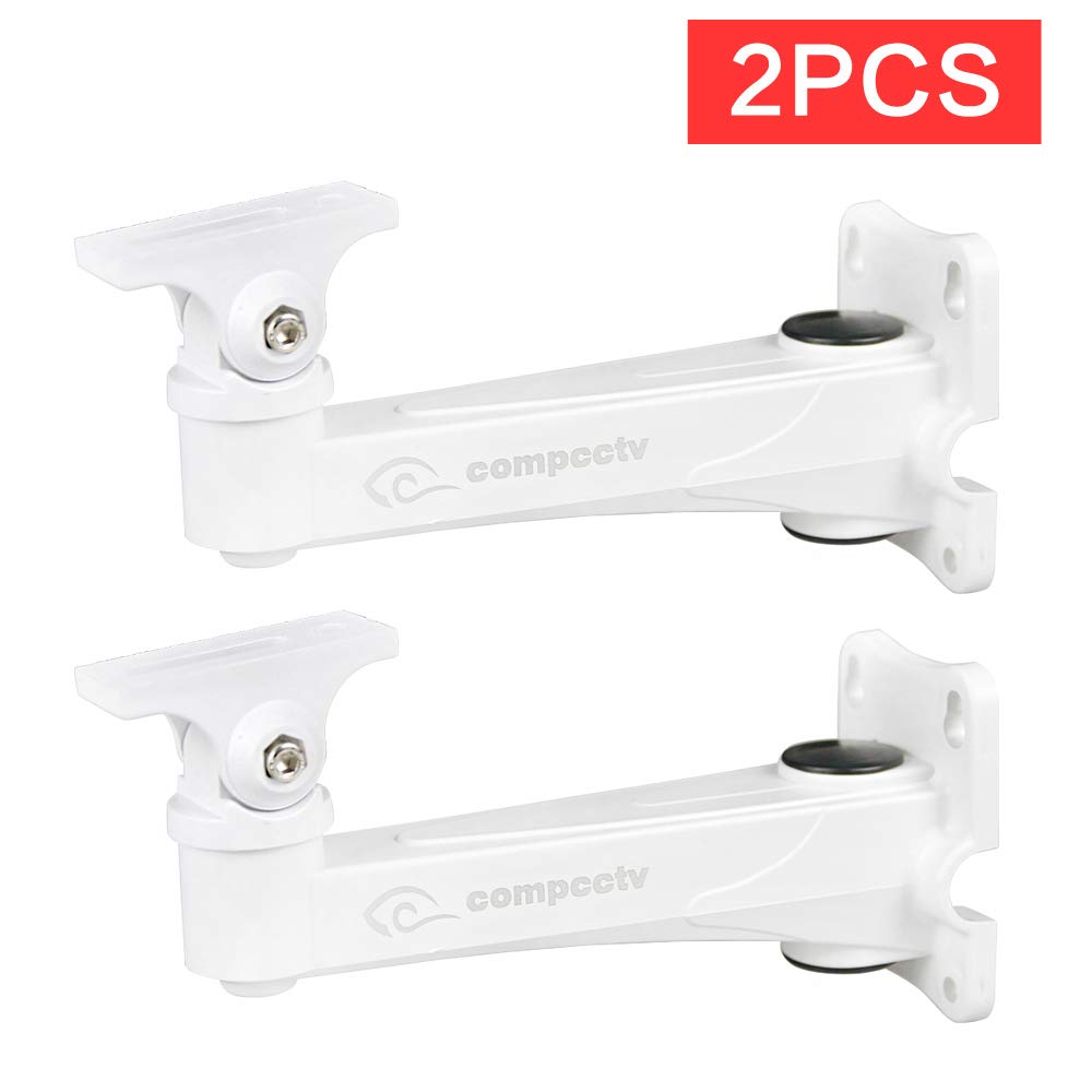 compcctv Waterproof Universal CCTV Security Camera Mounting IP Camera Bracket,ABS Indoor Outdoor Wall Ceiling Mount Holder Stand Monitor Rotary Bracket 2 Pack
