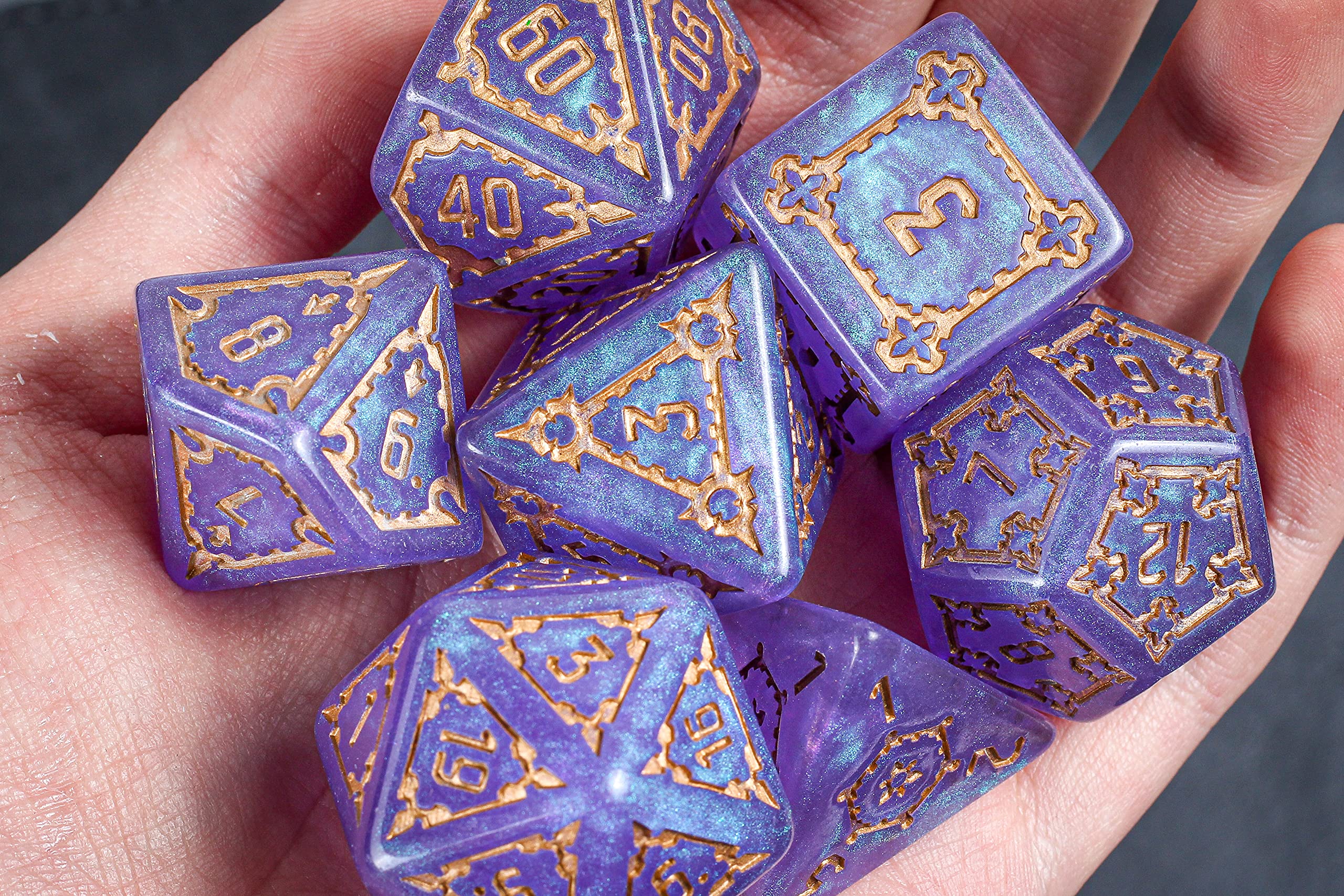 3DEGOS Jumbo Demon Queen DND Dice Set for Dungeons and Dragons Gifts, D&D, D and D, Pathfinder, Accessories, D20, Polyhedral, Resin Dice, Metal, Dice Tray, Tower, Bag, Box