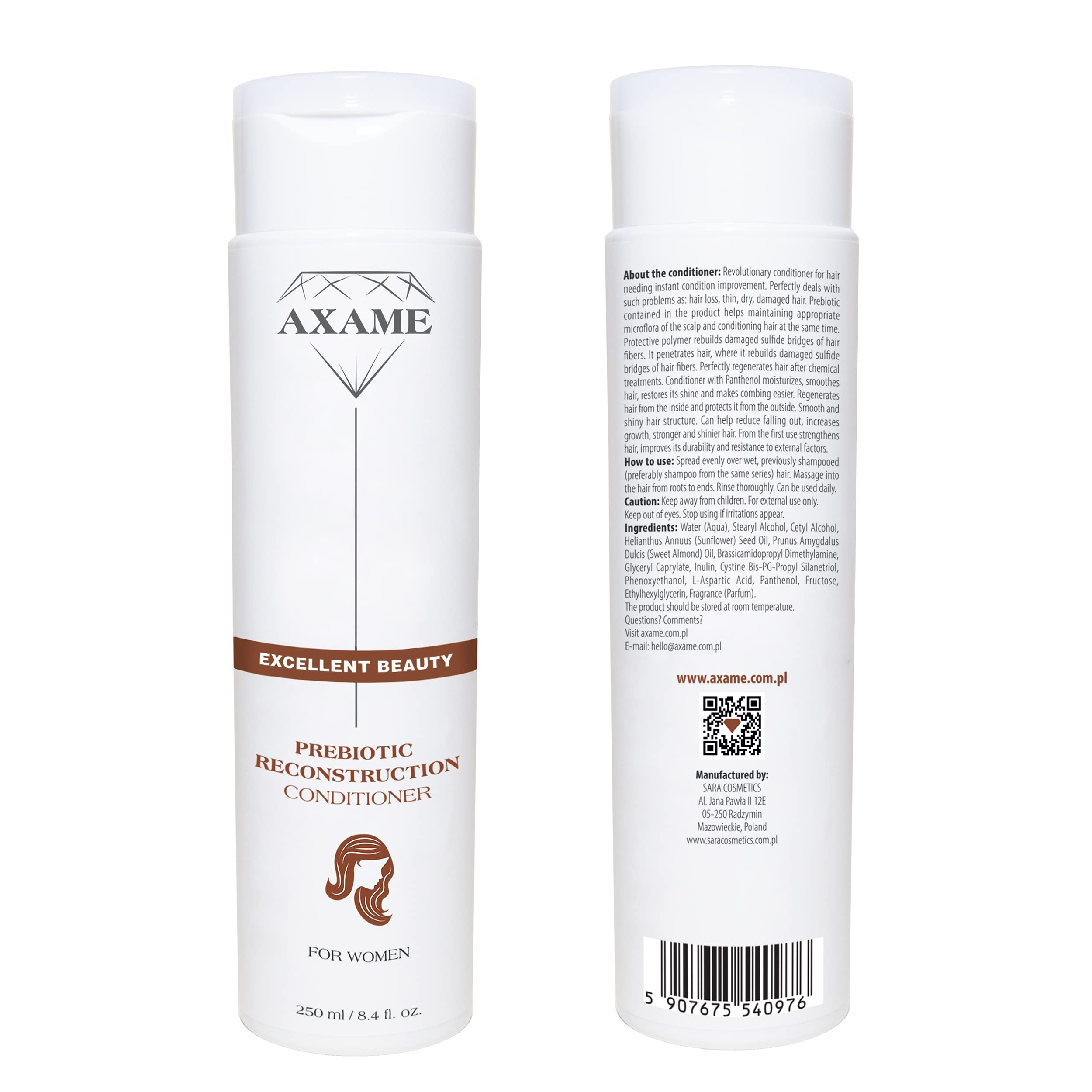 Prebiotic Repair Hair Conditioner for Women for Damaged Hair with Panthenol 8.5 fl oz | 250 ml