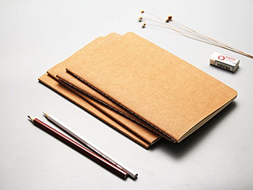 6pcs Travelers' Notebook Thread-bound Journal Diary Memo Pad,A6 Size & 30 sheets(Blank Pages)