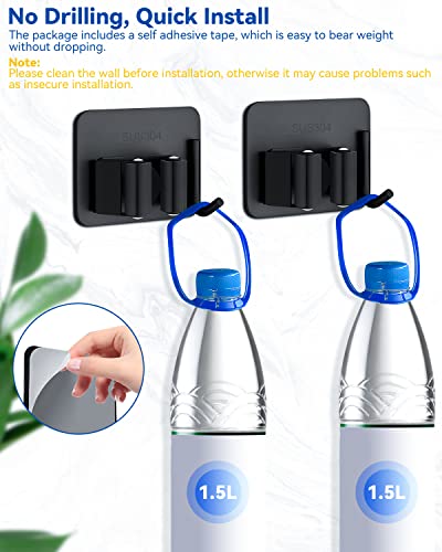 4 Pack Broom Holder Wall Mount, Broom Holder, Mop and Broom Holder Wall Mount, Broom Organizer Wall Mount, Broom Hanger Wall Mount, Mop Holder, Broom Holder Wall Mount Self Adhesive for Kitchen Toilet Storeroom