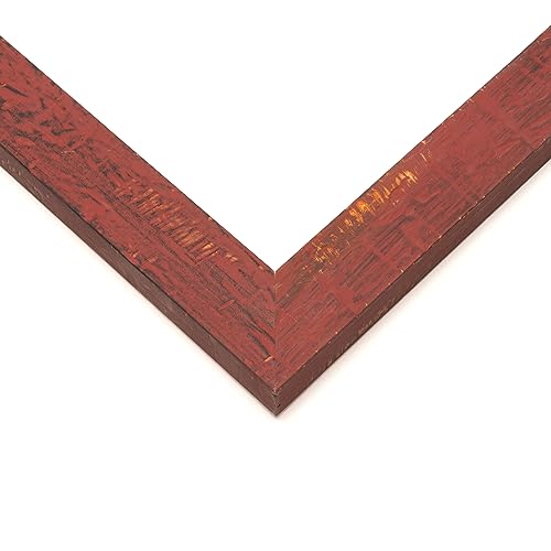 23x19 Frame Red Solid Wood Picture Frame Width 1.125 Inches | Interior Frame Depth 0.5 Inches | Lobster Bohemian Photo Frame Complete with UV Acrylic, Foam Board Backing & Hanging Hardware