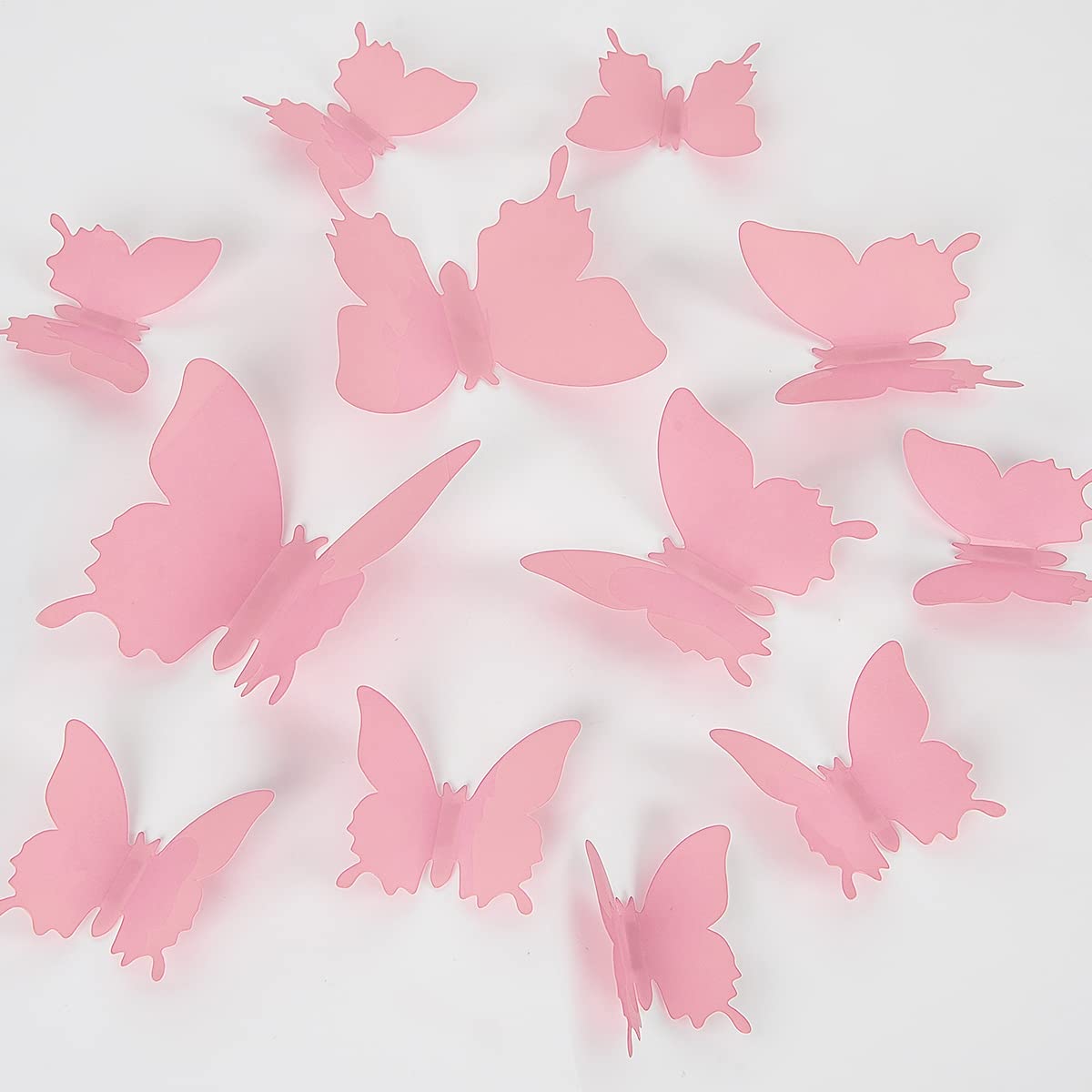24 PCS Butterfly Wall Decals Butterflies Decor Stickers for Home Decorations Kids Room Bedroom Decor (Pale Pink)