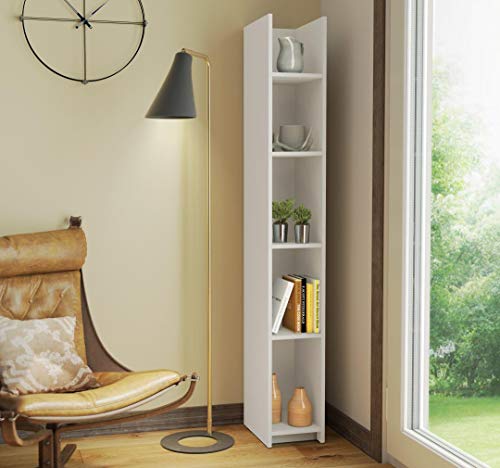 Bestar Small Space 10β Narrow Shelving Unit in White