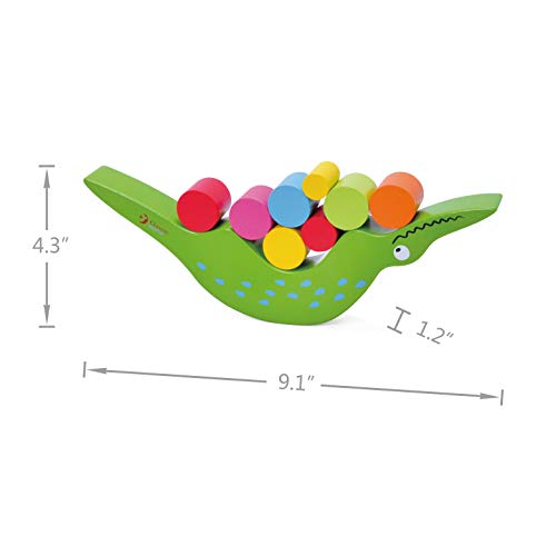 Classic World Wooden Stacking Blocks Balancing Game Crocodile Math Game Wooden Stacking Blocks and Sorting Toy Educational Toys for Preschool Kids