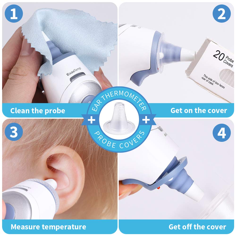 100 Counts Ear Thermometer Covers Refill Caps Lens Filters Compatible with Braun Thermometer Ear Covers, BPA Free and Disposable Ear Thermometer Covers Caps for Digital Ear Thermometer (100)