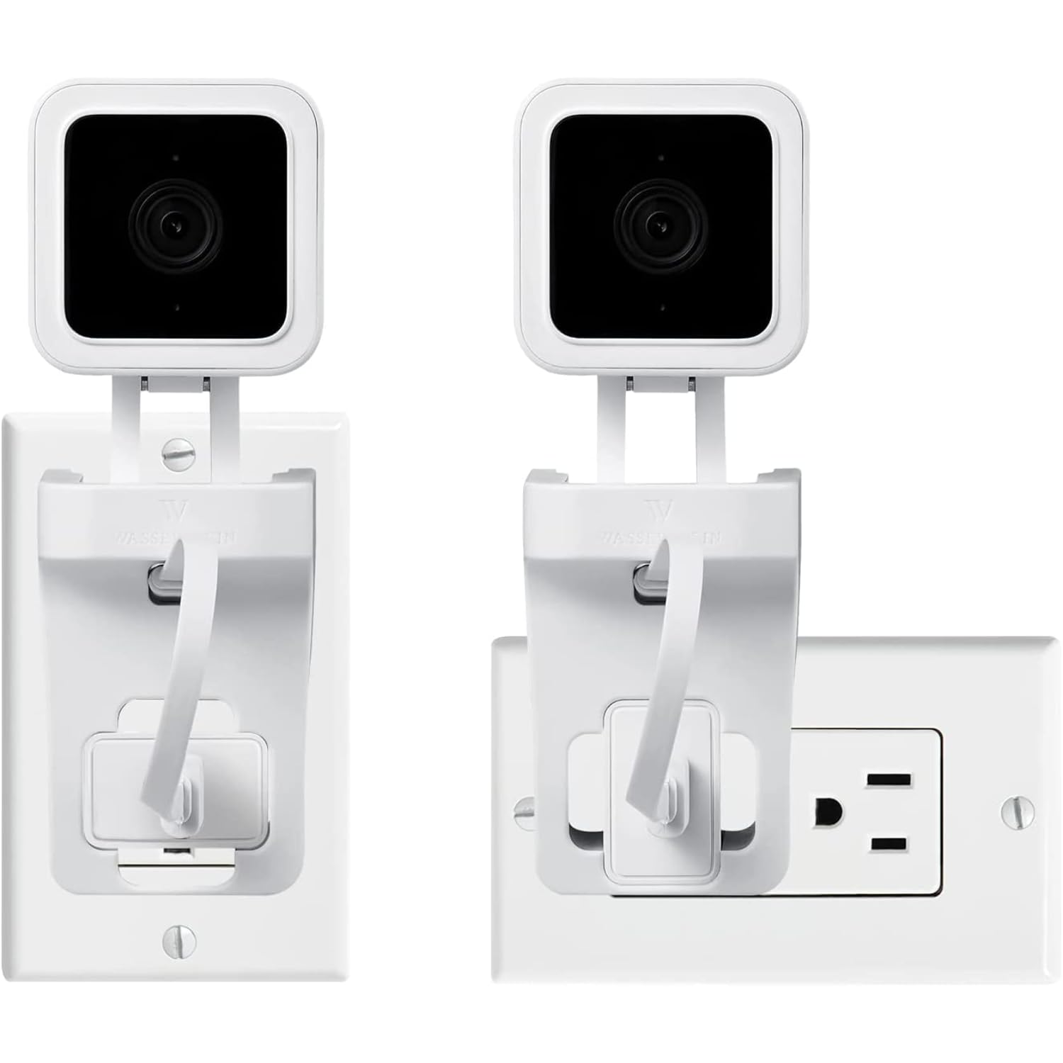 Wasserstein AC Outlet Wall Mount Compatible with Wyze Cam V3 - Reliable Mounting Alternative for Your Cameras (White)