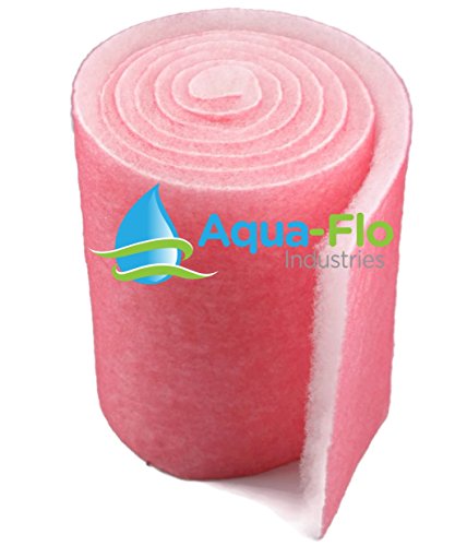 Aqua Flo 12" Pond & Aquarium Filter Media, 72" (6 Feet) Long x 1" Thick (Pink/White)