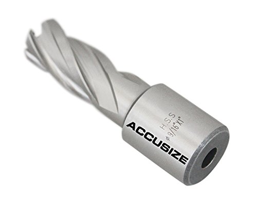 Accusize Industrial Tools 10 Pcs 9/16'' Diameter by 1'' Depth Hss Annular Cutter Plus 1 Pilot Pin, 2080-2014pin
