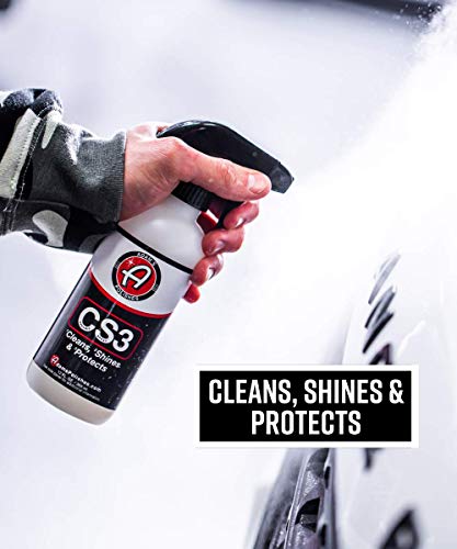 Adam’s CS3 Clean, Shine, & Protect | Ultimate Top Coat Waterless Wash & Wax Ceramic Spray Coating | All-in-One Cleaner, Polish, Hydrophobic Polymer Paint Sealant Protection (12oz) (Collection)