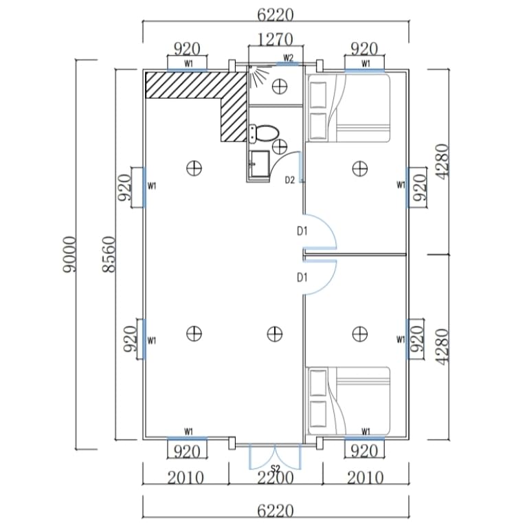 30ft Tiny Home kit | Luxury Tiny Home Luxury prefab Home with 2 Bedroom Tiny House 1 Living Room, and Bathroom | Durable, Portable Prefabricated Tiny Home, Office, Booth, Hotel