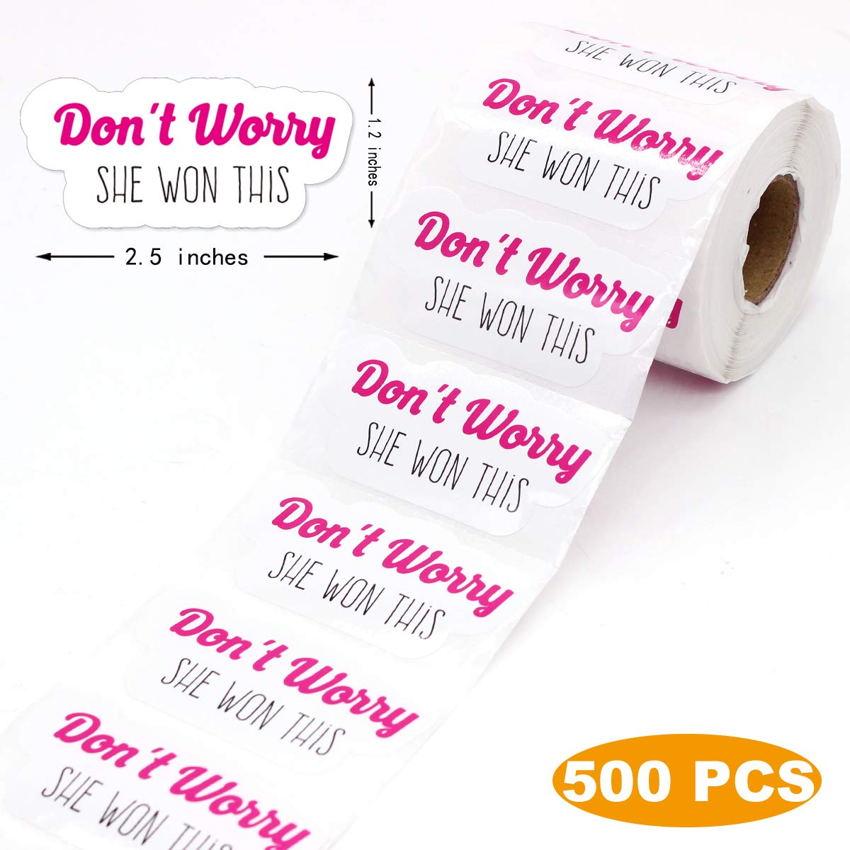 Muminglong 1.5 Inch Don’t Worry She Won This Sticker,Thank You Sticker,Small Shop Sticker, Small Business, Handmade Sticker,Packaging Sticker, 500 PCS