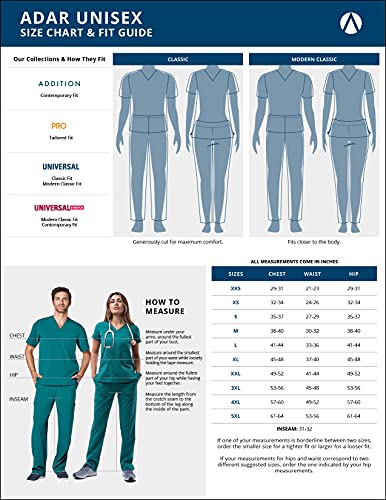 Adar Universal Unisex Scrubs - V-Neck Tunic Scrub Top - 601 - Navy - L