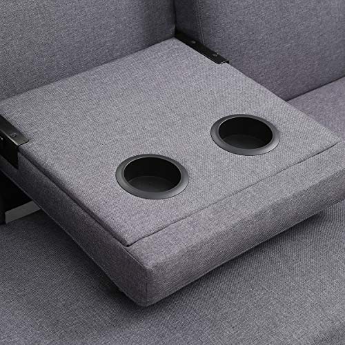 AC Pacific Hobbs Modern Contemporary Button Tufted Living Room Sofa Bed, Grey