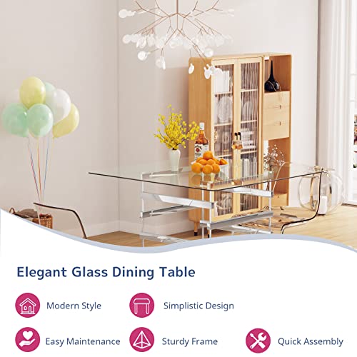 ACME Nadie Counter Height Table - 72590 - Chrome & Clear Glass
