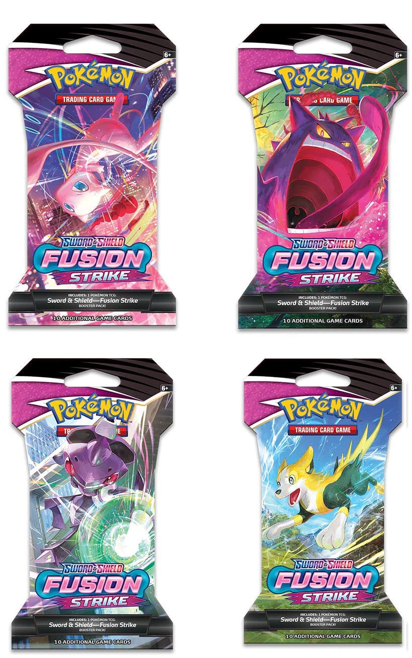 4 Packs Pokemon TCG 10 Card Booster Pack Sword Shield 08 Fusion Strike