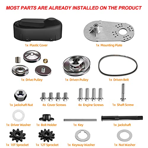 212cc Torque Converter Go Kart Clutch 3/4 inch 10T 40/41 & 12T 35 Chain Predator Drive Belt Pulley Replace for Manco Comet TAV2 Mini Bike - 30 Series