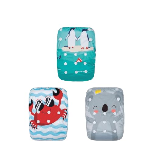KaWaii Baby Swim Cloth Diapers, Washable Reusable One Size Adjustable to Fit 10-40 lbs Boy & Girl Baby Shower Gifts Swimming Lessons 3-Pack #4