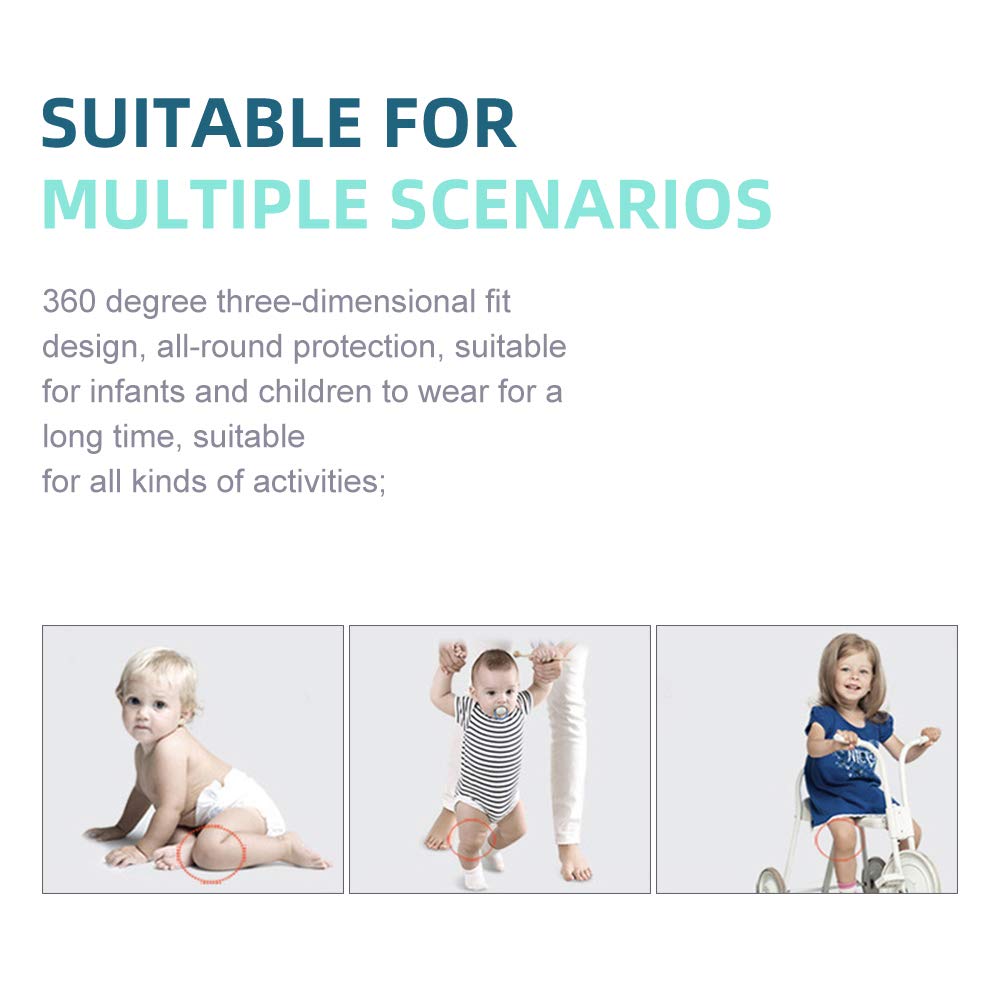 Baby Knee Pads for Crawling, Knee Pads for Baby Adjustable Protector for Toddler 2 Pairs (GRAY+BLUE)
