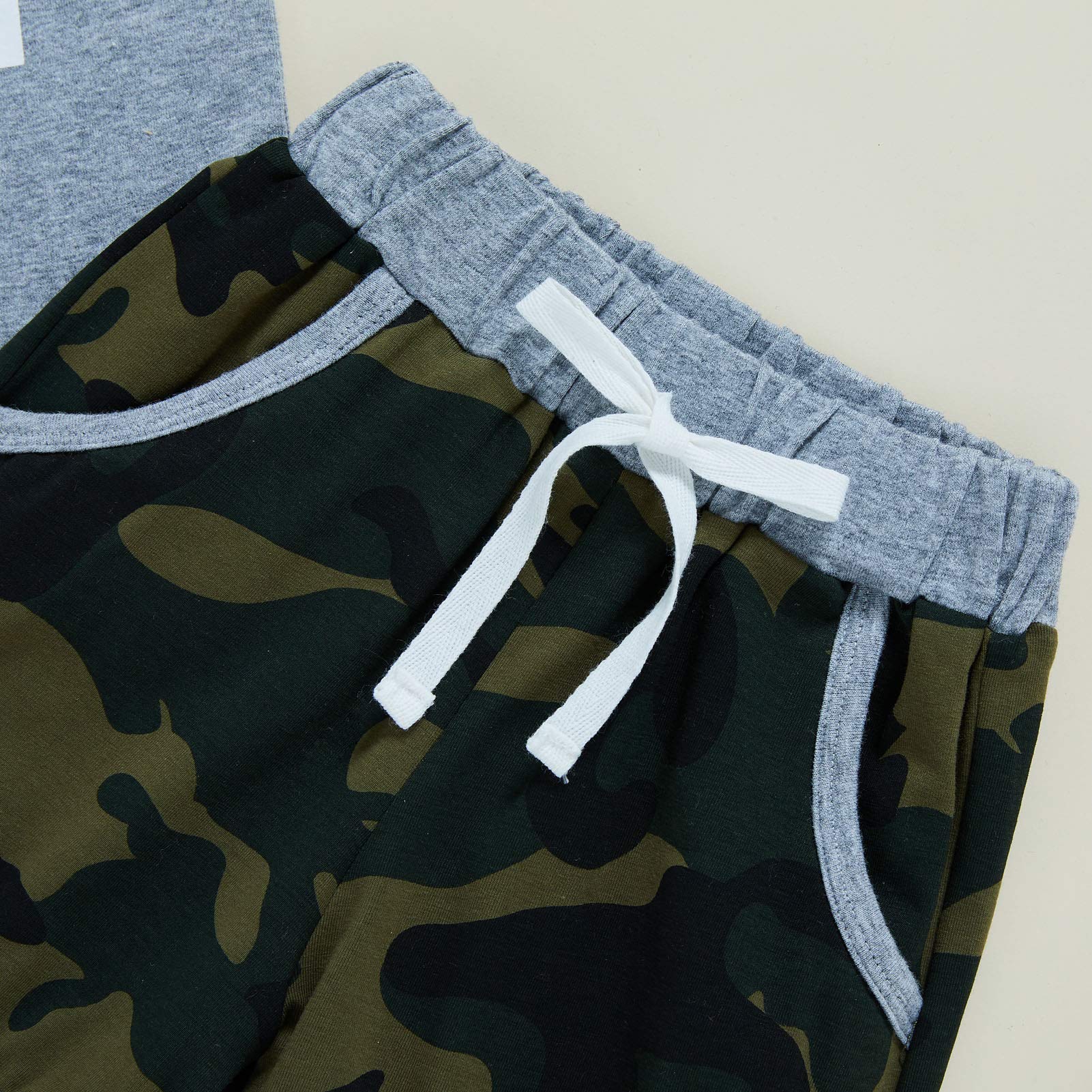 Sinhoon Baby Boy Shorts Clothes Toddler Cooler Version of Dad Print Vest Tops Camouflage Pants Summer Outfit 2Pcs Set(Gray,18-24 Months)