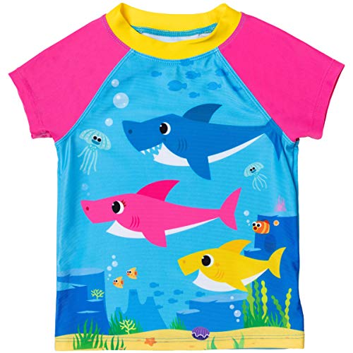Baby Shark Toddler Girls Swim Rash Guard Tankini Top Bottom Set Blue 4T