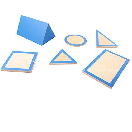 Adena Montessori Geometric Solids with Stand, Bases, and Box Materials Sensorial Educational Tools Preschool Equipment Early Learning Toy