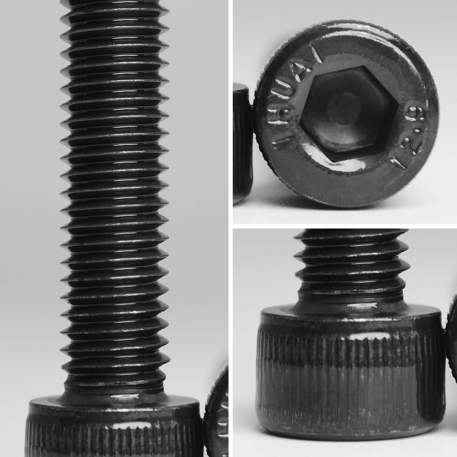 M8 x 65mm Socket Head Cap Bolts Screws 12.9 Grade Alloy Steel, Black Oxide Finish, Machine Metric Hex Socket Screw, 10PCS