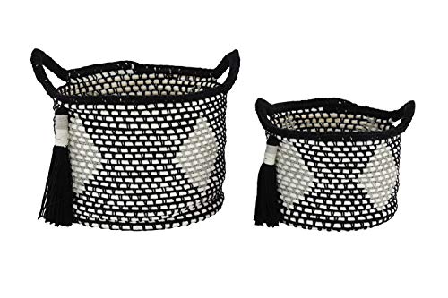 Deco 79 Storage Basket, S/2 11", 9" H, Black