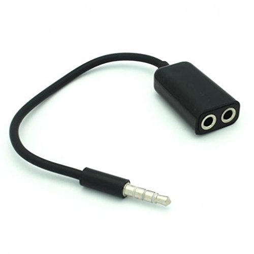 Amazon Fire HD 8 Compatible 3.5mm Headset Headphone Splitter Earbuds Audio Jack Y Adapter Dual Port Black