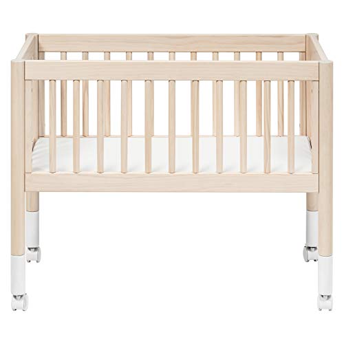Babyletto Gelato Portable Bassinet in Washed Natural and White, Greenguard Gold Certified