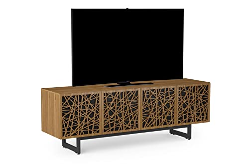BDI Furniture Elements Quad Cabinet Ricochet Doors, Media Base, Walnut Finish