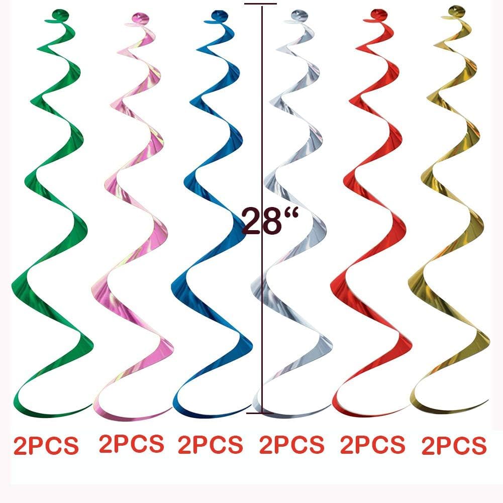 12 Pack Battle Royale Video Game Hanging Swirls Party Decorations, Game Birthday Party Decorations for Kids Boys