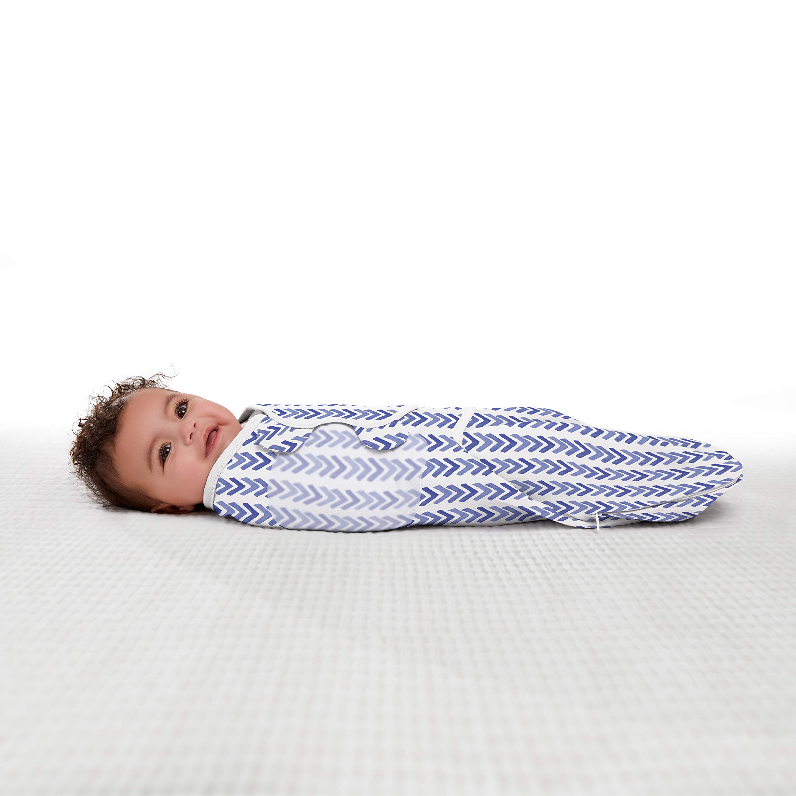 SwaddleMe Luxe Easy Change Swaddle β Size Small/Medium, 0-3 Months, 2-Pack (Water Color Indigo)