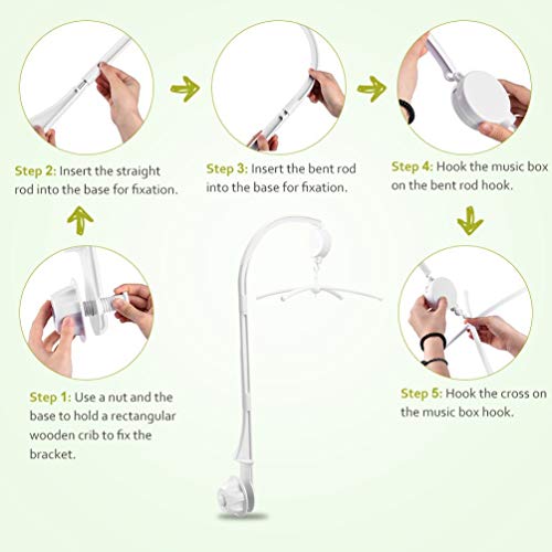 AGPtek Baby Crib Mobile Bed Bell Holder Music Box Holder Arm Bracket Baby Bed Stent Set (Nut Screw) ¨C 2 Sizes for Optional (34.6")