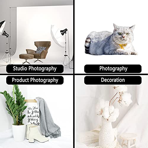 Backdrop Stand with White Backdrop,White Backdrop Stand,White Photo Backdrop with Stand, Polyester White Cloth 6x9 feet Adjustable 8.5x10 Photography Stand 4 Clips