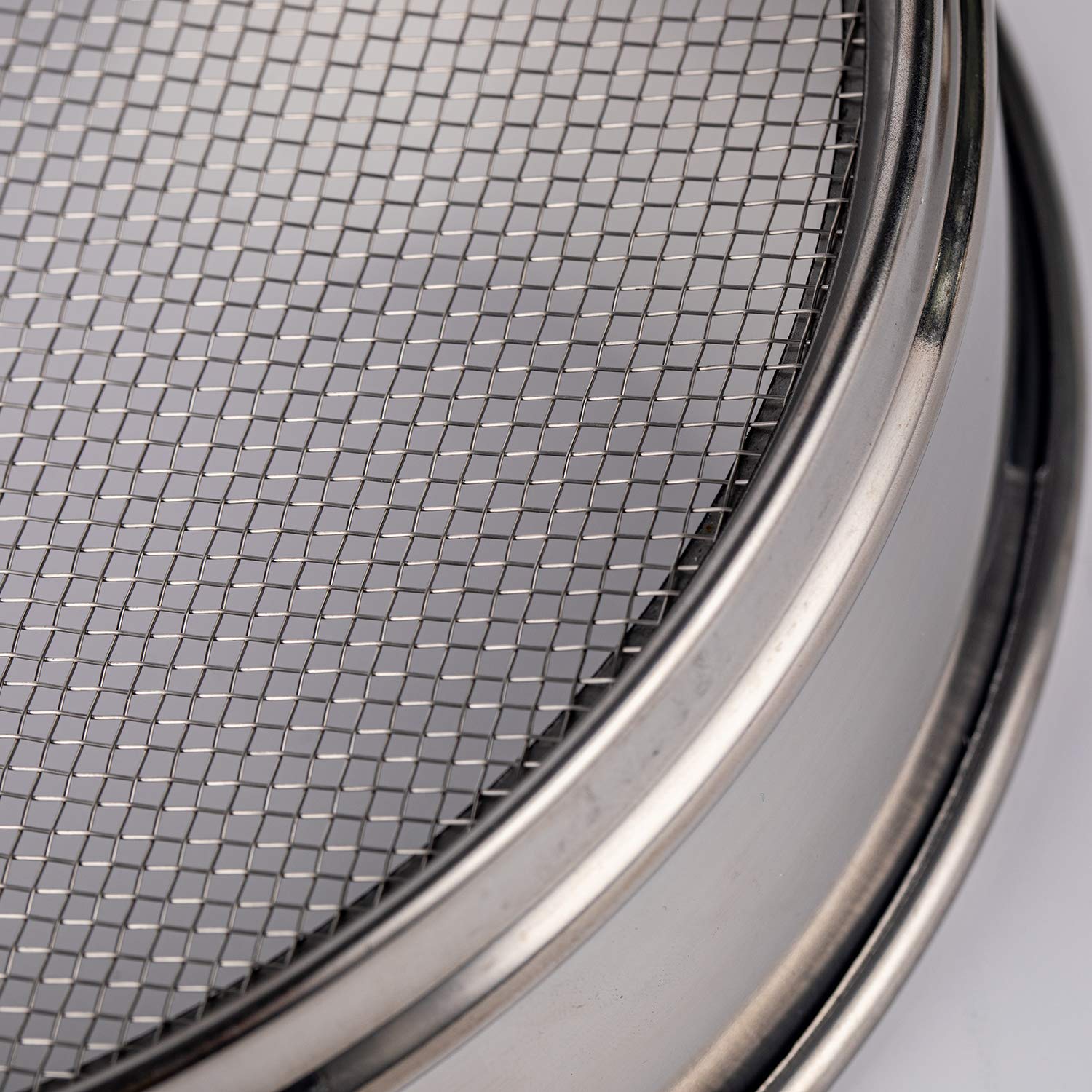 Adamas-Beta φ20×4.5cm 12 Mesh 304 Stainless Lab Sieves Economy Test Sieve 304 Stainless Steel Wire Cloth(1.6mm)