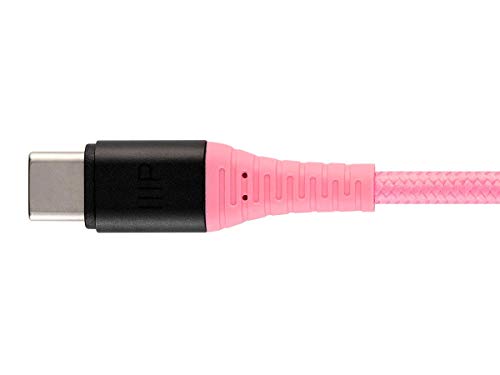 Monoprice - 138320 USB 2.0 Type C to Type A Charge and Sync Cable - 6 Feet - Pink, Durable, Kevlar-Reinforced Nylon-Braid - AtlasFlex Series