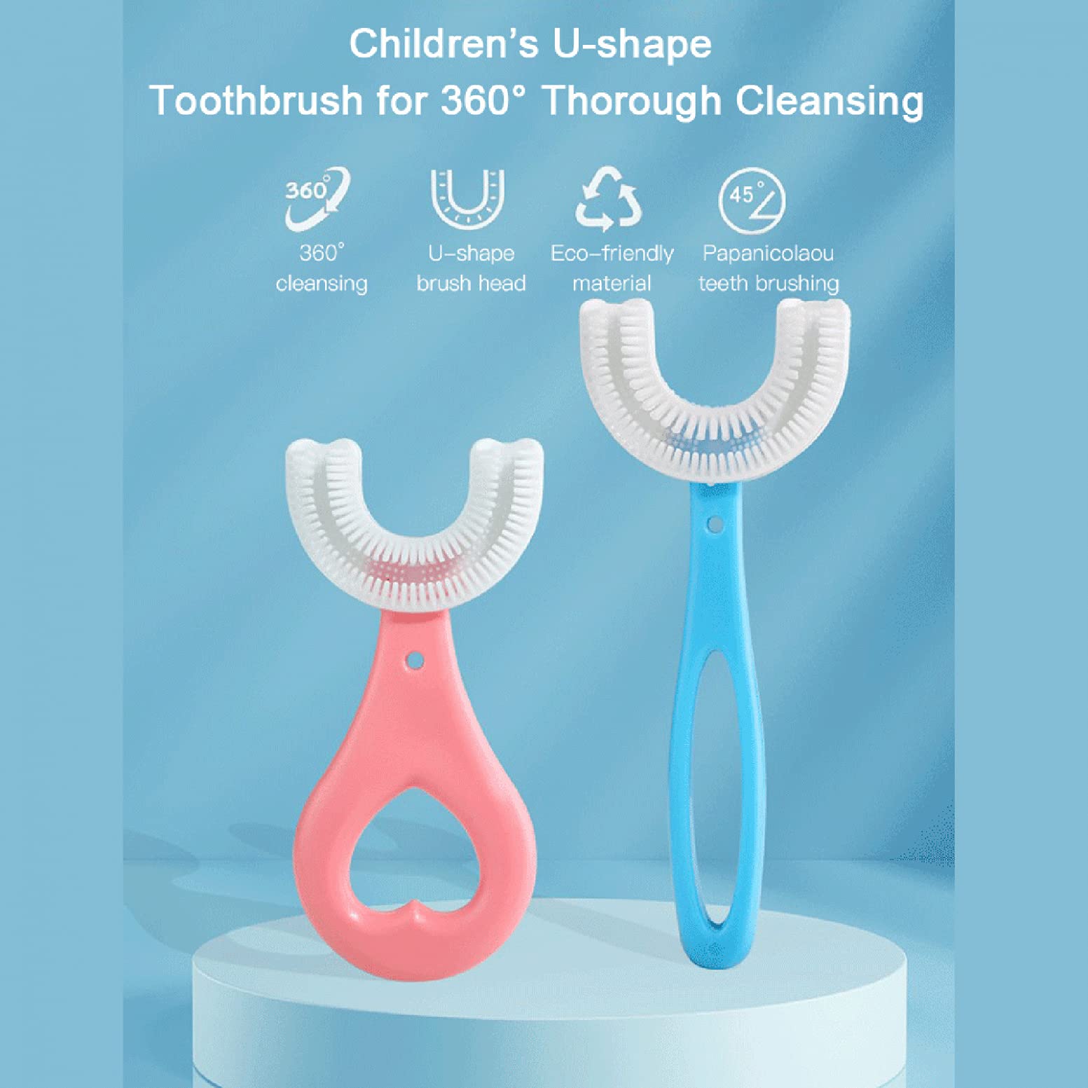 Dirk41 Kids Toothbrushes ,All Rounded Children U Shape Toothbrush, 2/4PCS U-Shaped Toothbrush for Kids, Kids U Shaped Toothbrush, Rounded Children U Shape Toothbrush, 360° Oral (Multicolor, 4)