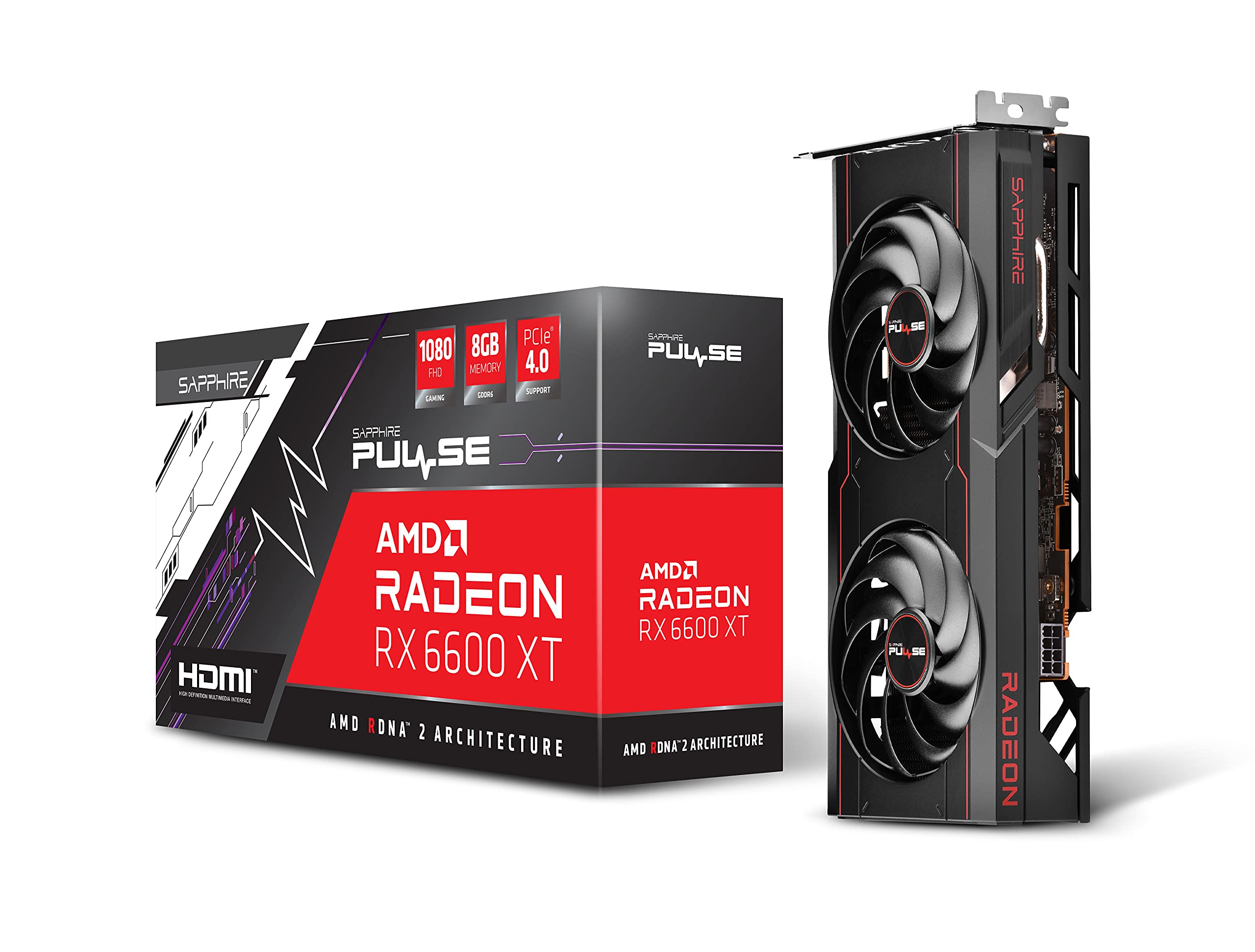 Sapphire 11309-03-20G Pulse AMD Radeon RX 6600 XT Gaming Graphics Card with 8GB GDDR6, AMD RDNA 2