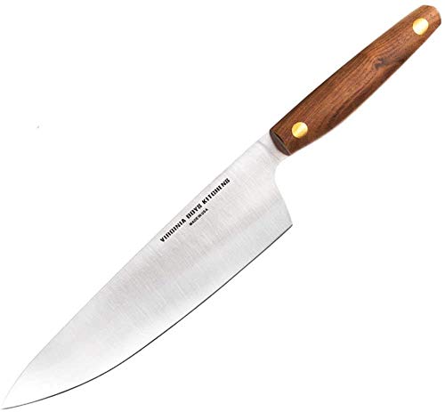 8 Inch Chef Knife - Made in USA - 420 High Carbon German Steel - Professional Sharp Knife made with American Black Walnut Wood Handle