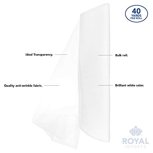 54β Fabric Tulle Bolt for Wedding Party Decoration Bridal Shower - Tutu Roll, Netting Spool Ribbon Wrapping, White, 40 YDS
