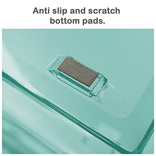 Acrimet Facility 3 Tier Letter Tray Side Load Plastic Desktop File Organizer (Clear Green Color)