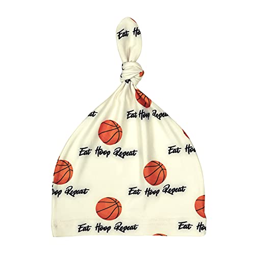 Sport Baby Swaddle Blanket - 2 Pack Swaddling Receiving Blanket with Headband - Baby Shower Newborn Gift (Basketball)