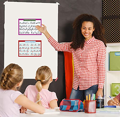 DFZUS Cursive & Manuscript Alphabet Writing Chart Educational Posters Set 2 Pack, Great for Early Learning Charts for Preschool, Daycares & Home School Teachers