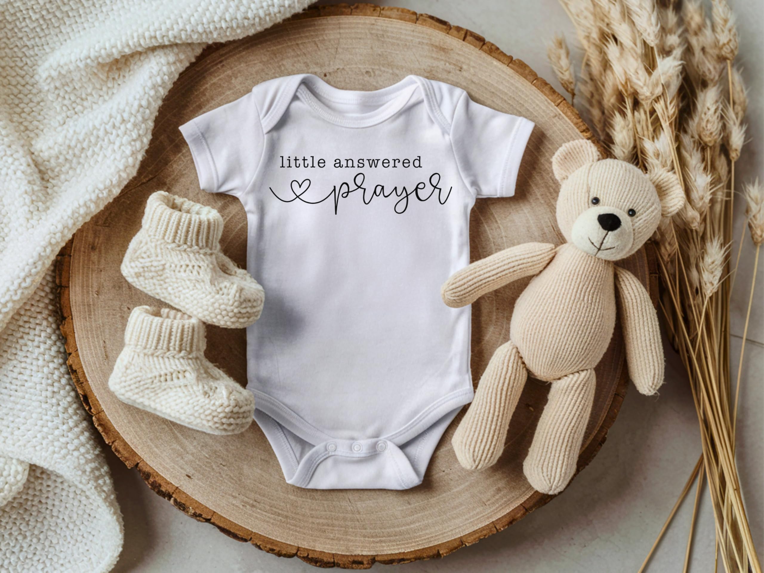 Pineapple Pancake Kids Little Answered Prayer Pregnancy Announcement Infant Bodysuit Grandparent Gift