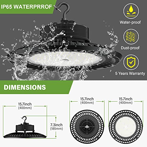 BFT LED High Bay Light 240W UFO 5000K 36,000LM,1-10V Dimmable,1000W HID/HPS Replacement,UL 5-Foot Cable,UL Certified Driver IP65,Hook Mount,Shop Lights,Garage,Factory,Warehouse,Workshop,Area Light.