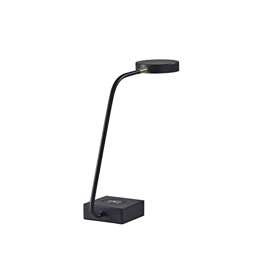 Adesso 3618-01 Conrad LED Desk Lamp Wireless Charging, 7W LED, 5W QI, USB Port, Indoor Lighting Lamps