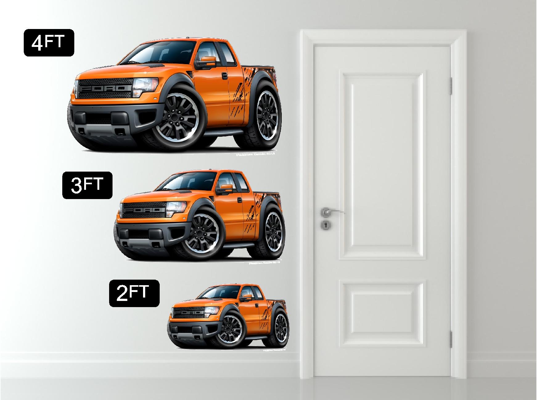 2008 CJ-7 KC Lights Wall Decal Vintage 3D Car Movable Stickers Vinyl Wall Stickers for Kids Room